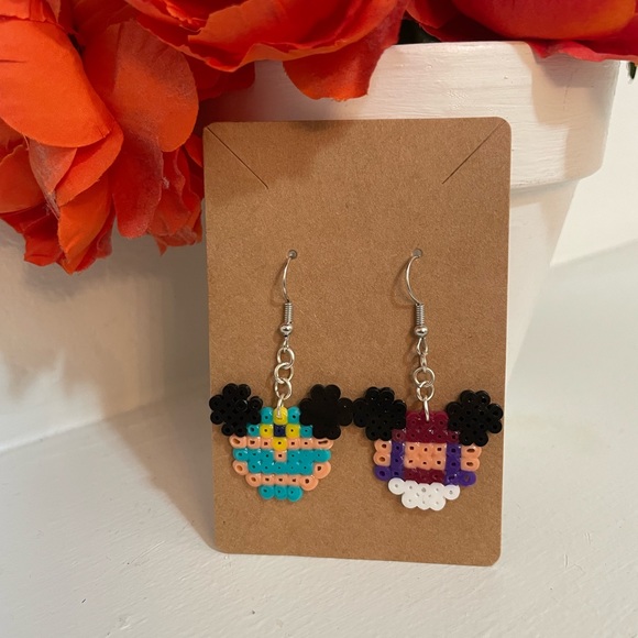 Hand Crafted | Jewelry | Perler Bead Disney Mickey Shaped Jasmine ...